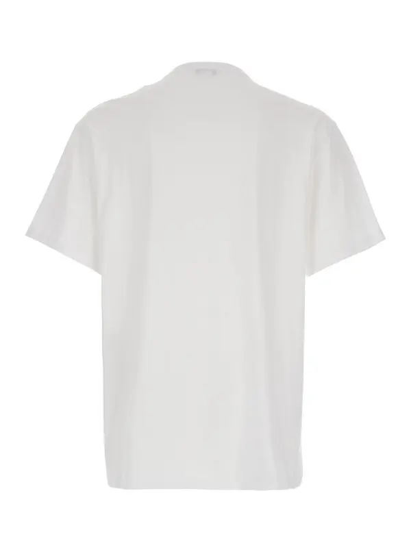Alexander McQueen White Crewneck T-shirt With Logo Lettering On The Front In Cotton - Multicolor