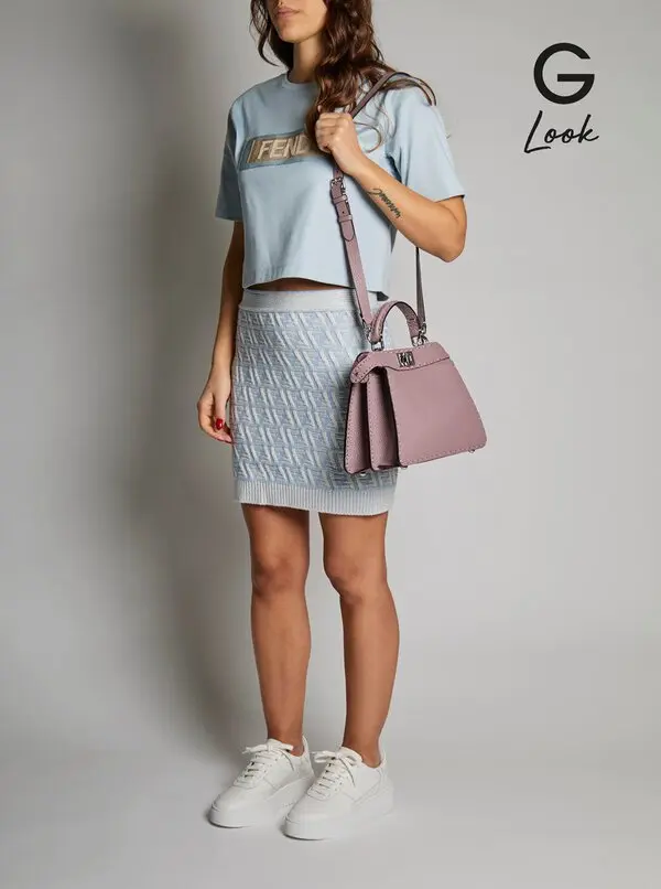 Fendi Peekaboo Iseeu Small Leather Handbag - Pink