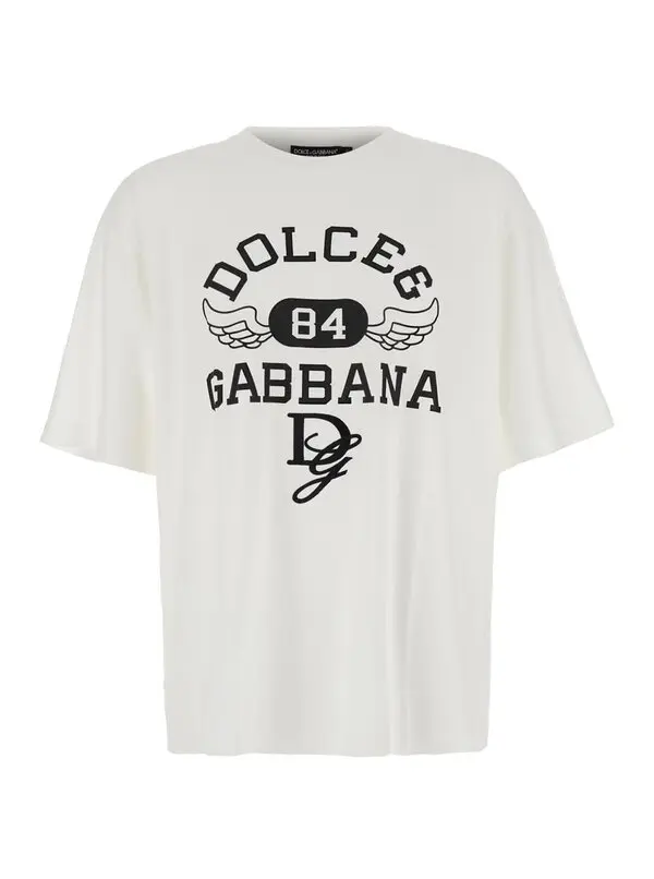 Dolce & Gabbana Oversize T-shirt With Maxi Logo On The Front In Cotton