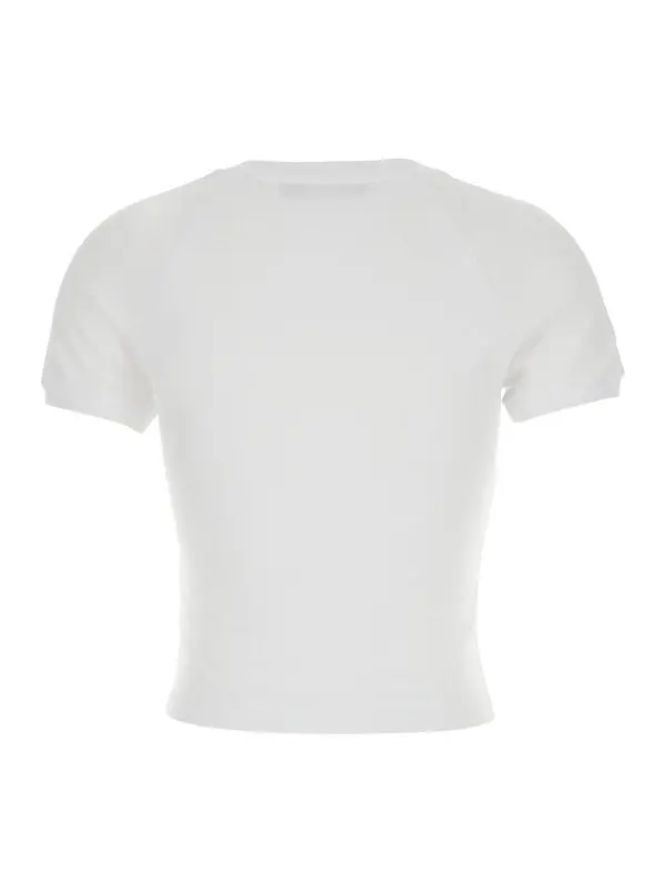 Dolce & Gabbana White Cotton Crew Neck T-shirt With Bow Detail - Multicolor