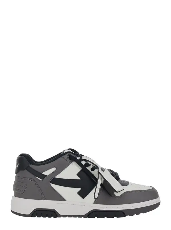 Off-White Sneaker 'out Of Office' Low Top With Logo Patch On The Tongue And Contrast Stitching In Gray Leather For - Multicolor