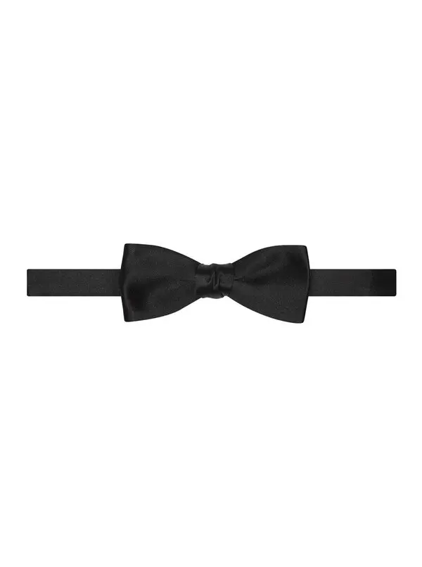 Saint Laurent Black Ready-to-wear Bowtie With Hook Closure In Silk - Multicolor