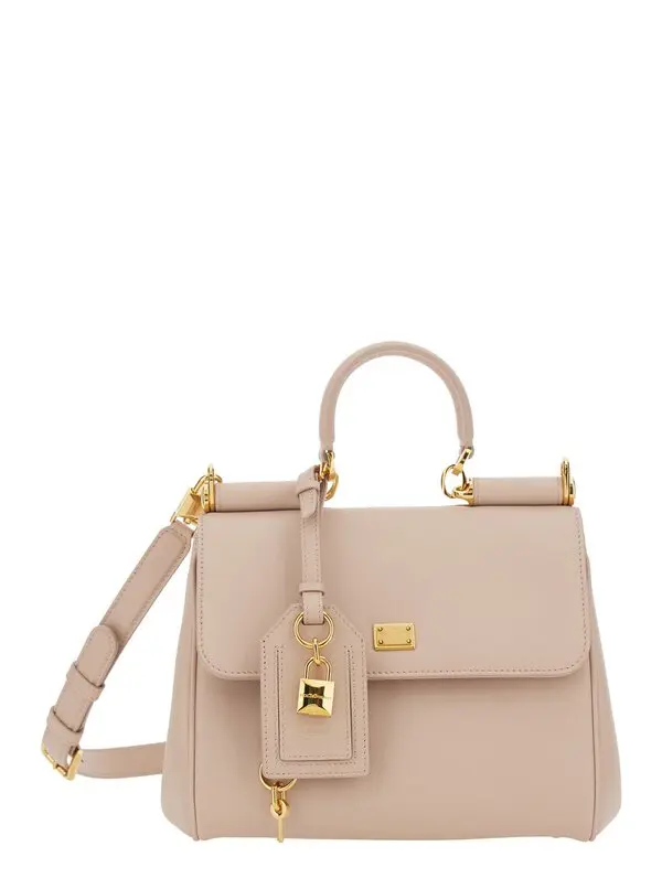 Dolce & Gabbana My Sicily' Small Handbag With Padlock Detail In Leather For - Pink
