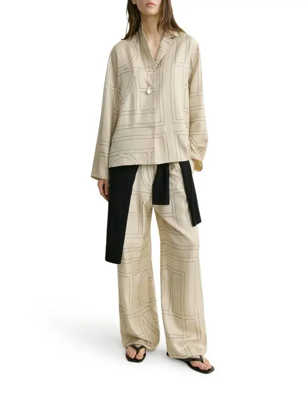 TOTEME Silk Shirt With Monogram Embroidery