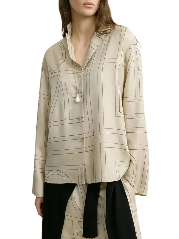 TOTEME Silk Shirt With Monogram Embroidery