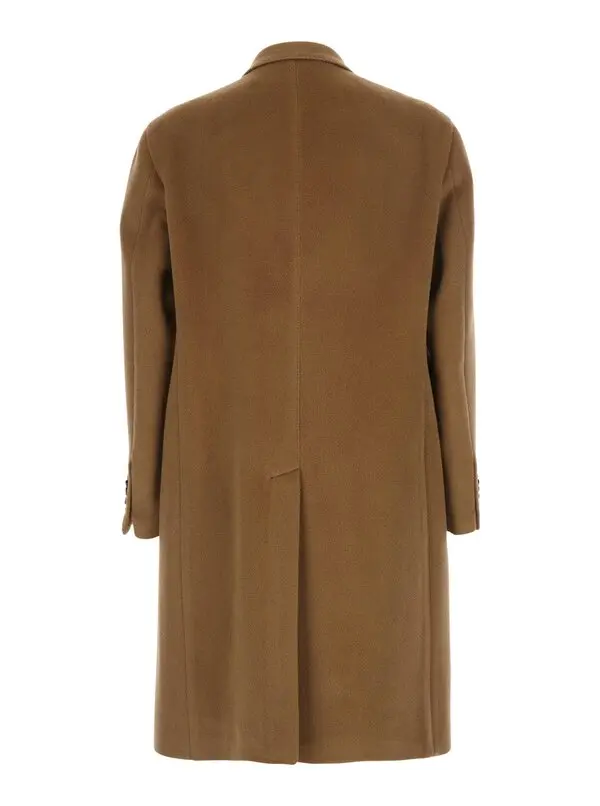Tagliatore Beige Double-breasted Coat With Peak Revers And Rear Single Vent In Wool - Cream