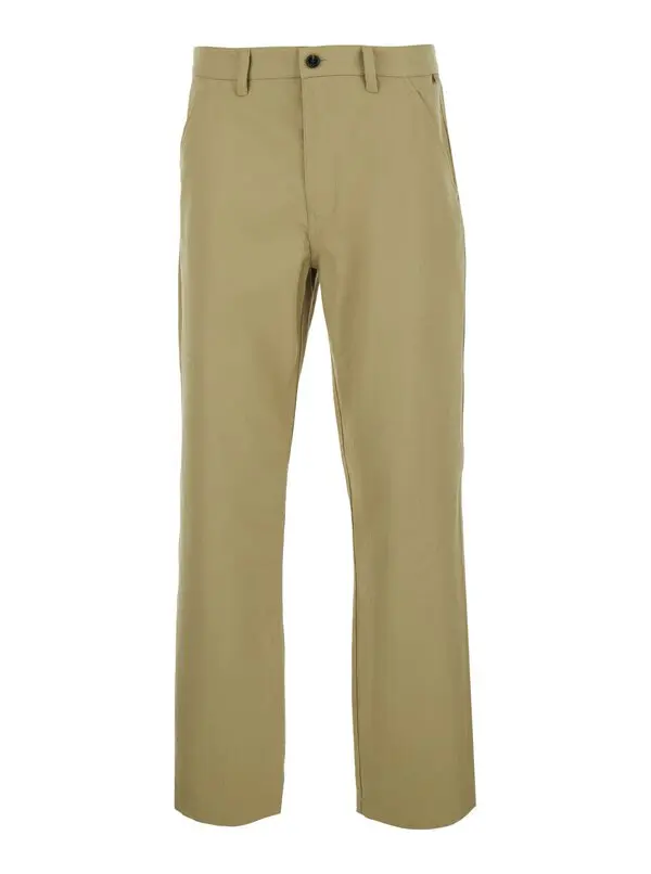 Burberry Arthur Pants Beige With Elastic Waist In Cotton For - Multicolor