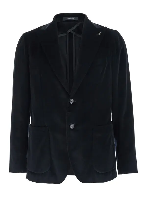 Tagliatore Single-breasted Jacket With Peak Revers In Wool Blend