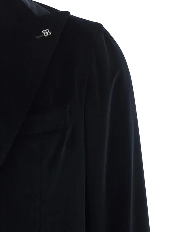 Tagliatore Single-breasted Jacket With Peak Revers In Wool Blend