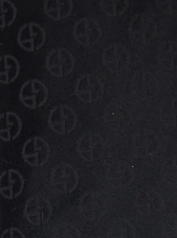 Giorgio Armani Blacktie With All-over Tonal Logo In Silk - Black