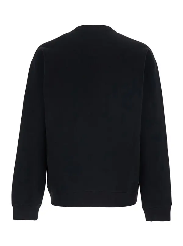 Valentino Garavani Sweatshirt With Logo Print On The Front And Dropped Shoulders In Black Cotton For - Multicolor