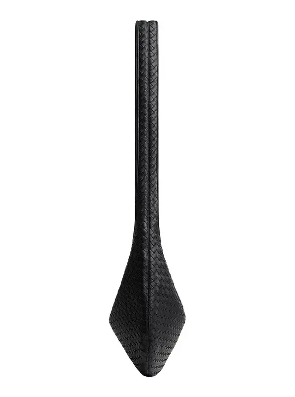 Bottega Veneta Bottega Shoulder Bag With Top Zip Closure And Leather Intreccio Motif For - Black