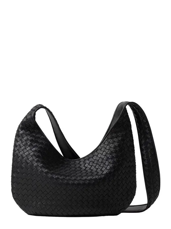 Bottega Veneta Intreccio Leather Shoulder Bag - Black
