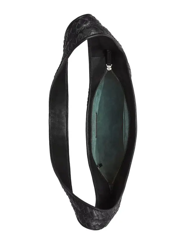 Bottega Veneta Intreccio Leather Shoulder Bag - Black