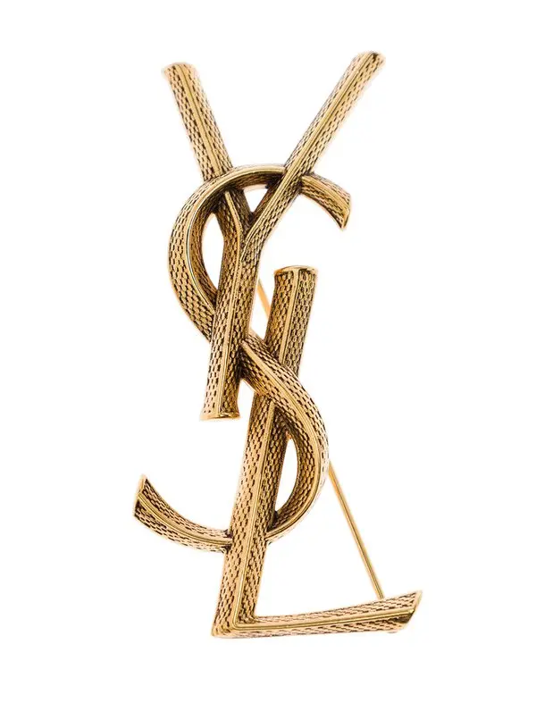 Saint Laurent Brooch With Gold-plated Logo Plate For - Multicolor