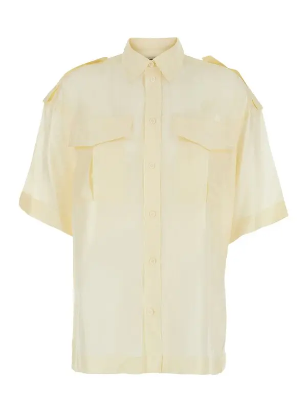 Phoebe Philo Shirt 'lite Utility Shirt' With Classic Collar In White - Multicolor