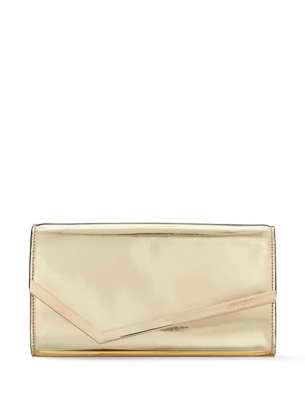 JIMMY CHOO Clutch 'emmie' In Envelope With Logo Lettering On The Front And Chain Strap In Blend Leather And Tech Fabric For - Silver