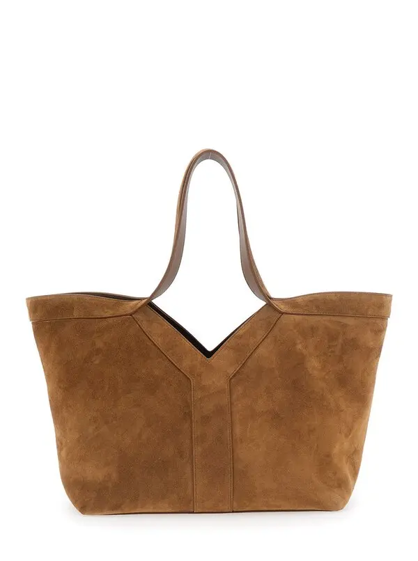 Saint Laurent Bo Y Tote Bag S Beige Leather Shopper Bag For - Multicolor