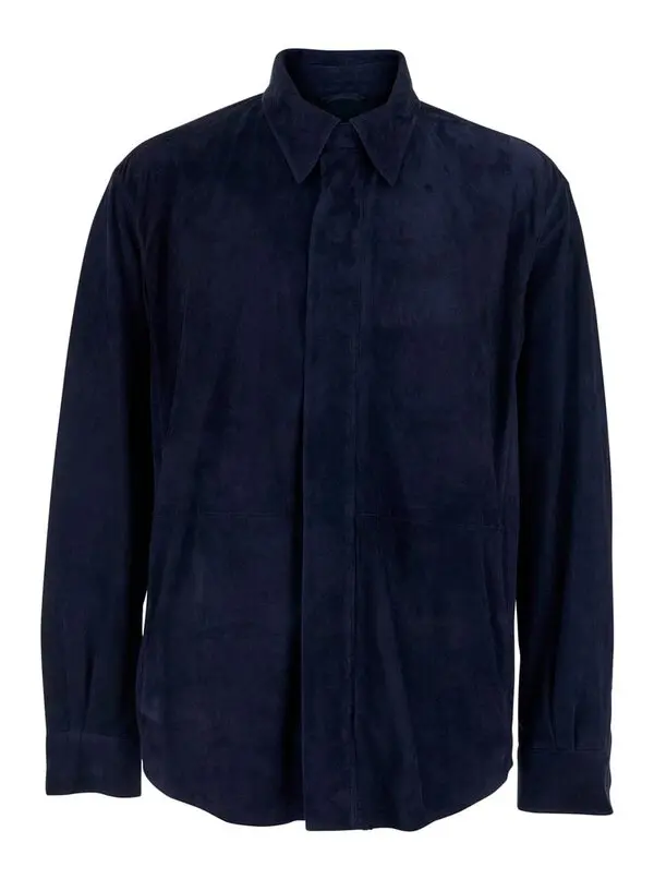 Giorgio Armani Suede Hidden Closure Jacket