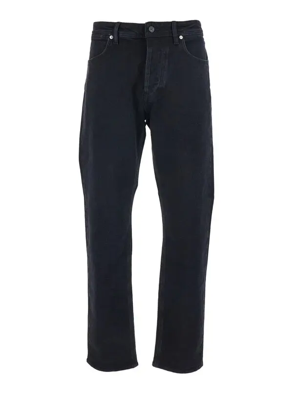 Stone Island Jeans With Logo Patch On The Rear And Belt Loops In Denim Stretch - Black