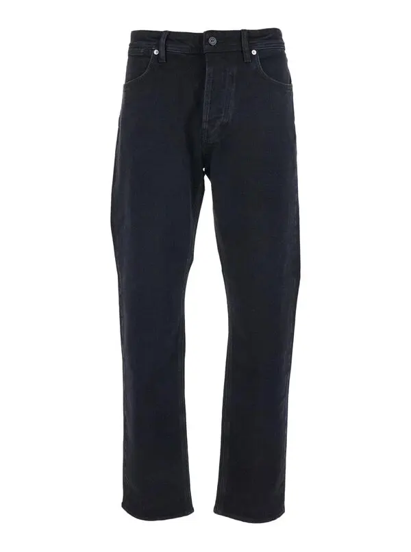 Stone Island Stretch Denim Jeans With Logo Patch - Black