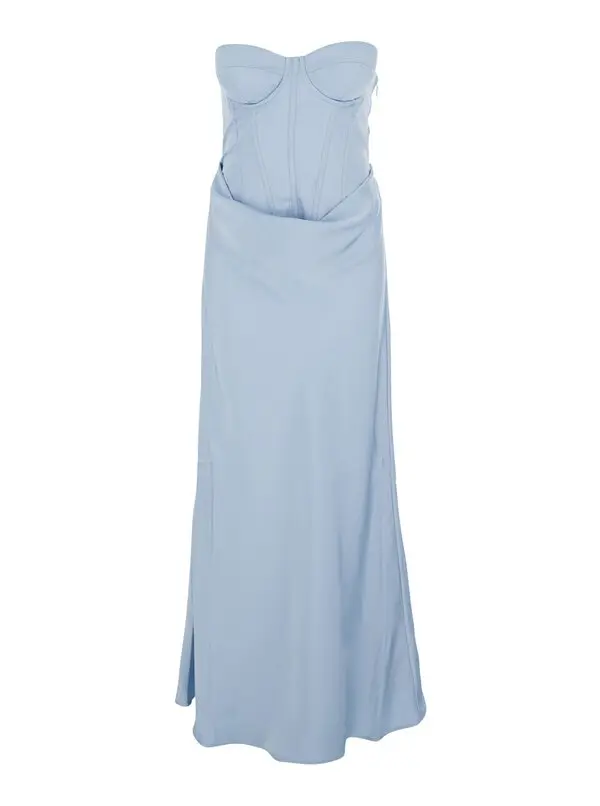 ROTATE BY BIRGER CHRISTENSEN Dress 'satin Corset Maxi Dress' Blue In Polyester For - Multicolor