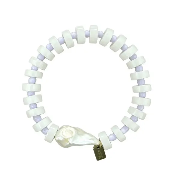 CHRISTINA GREENE Daydream Baroque Pearl Beaded Bracelet - White