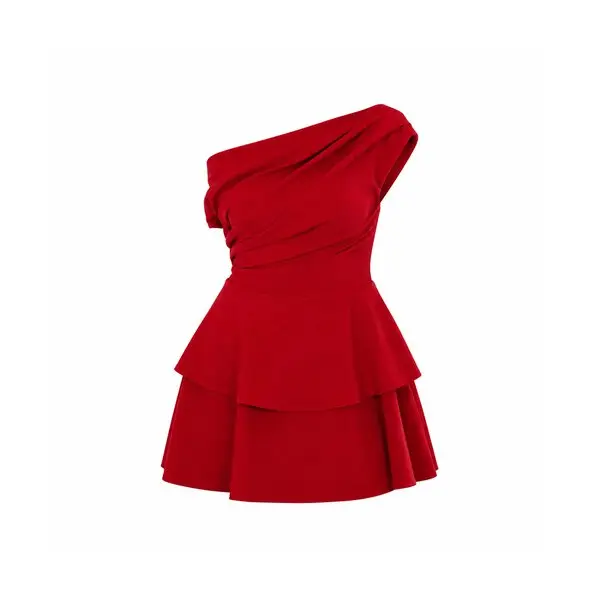 GIRL IN MIND Pippa Double Frill Mini Dress - Red