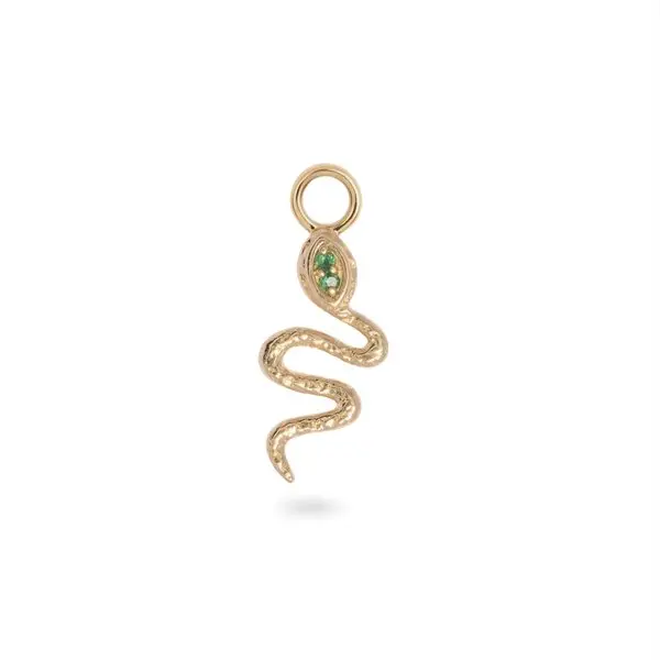 ZOHREH Emerald Snake Earring Charm 9k Gold - Green