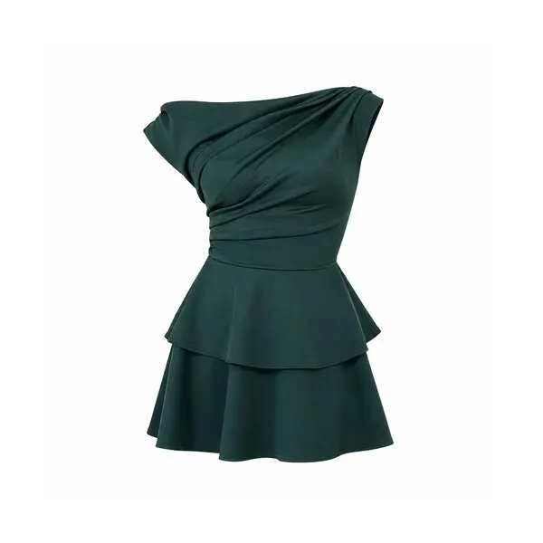 GIRL IN MIND Pippa Double Frill Mini Dress - Green