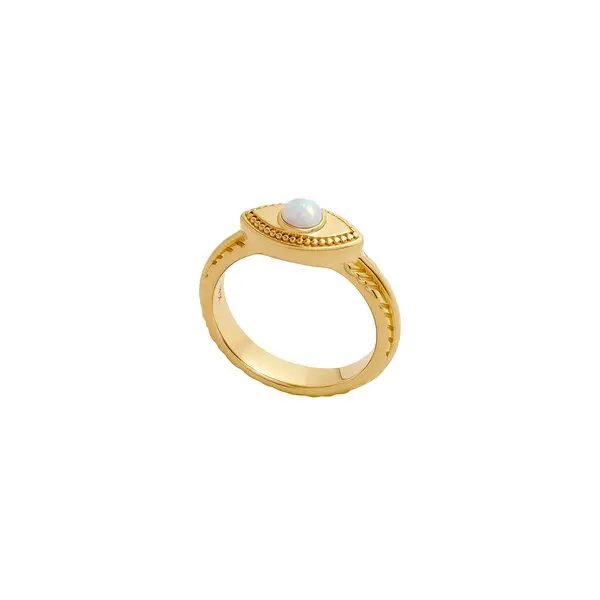 KARMA AND LUCK Guardian Glow Opal Evil Eye Ring