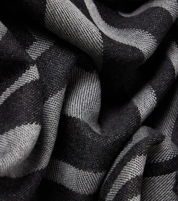 JOSEPH Neoma Fringed Jacquard Virgin Wool Scarf