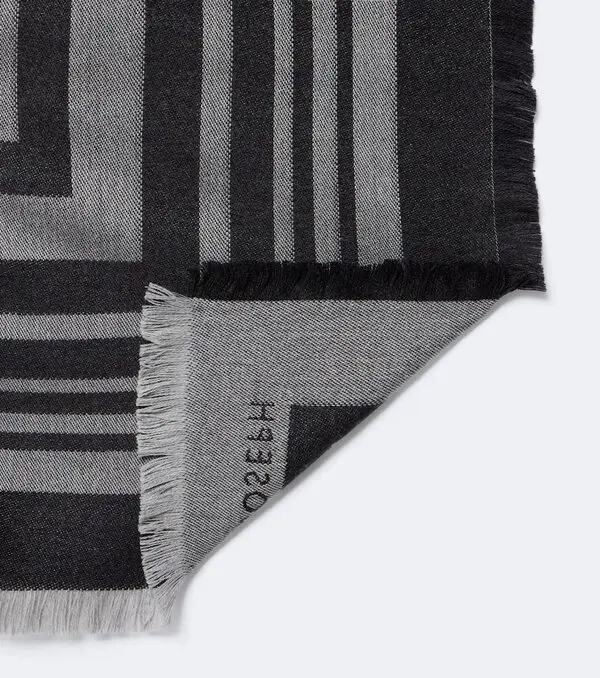 JOSEPH Neoma Fringed Jacquard Virgin Wool Scarf