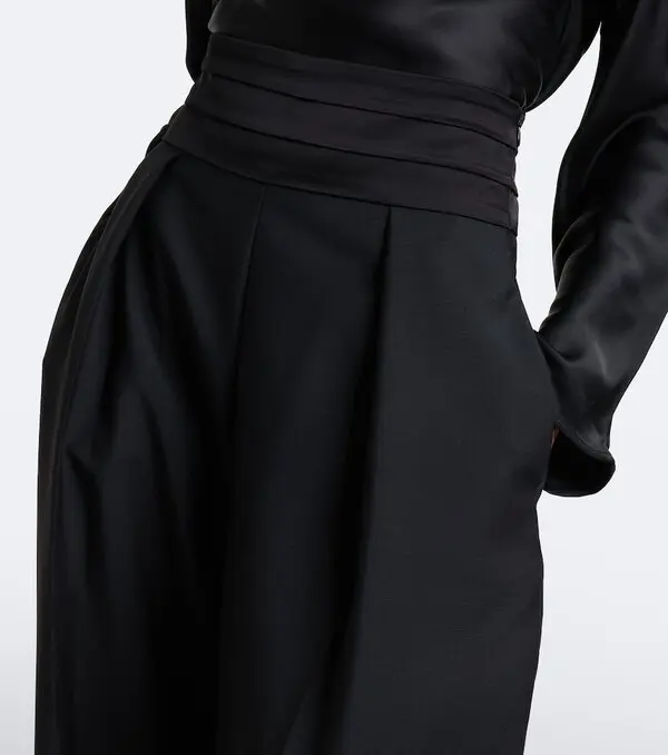 RÓHE Pleated Wool And Mohair Barrel-leg Pants