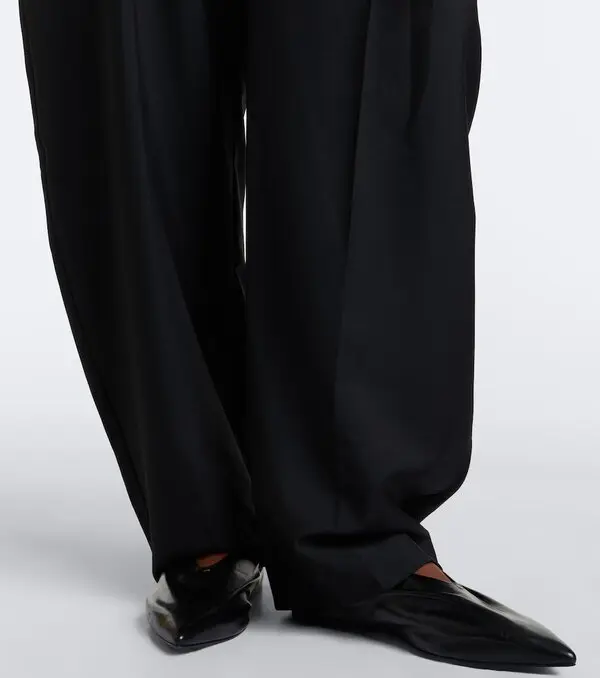 RÓHE Pleated Wool And Mohair Barrel-leg Pants