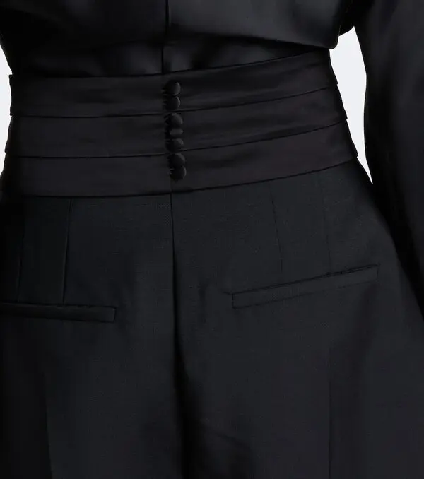 RÓHE Pleated Wool And Mohair Barrel-leg Pants