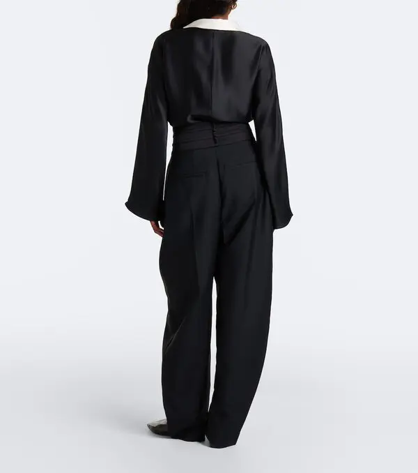 RÓHE Pleated Wool And Mohair Barrel-leg Pants