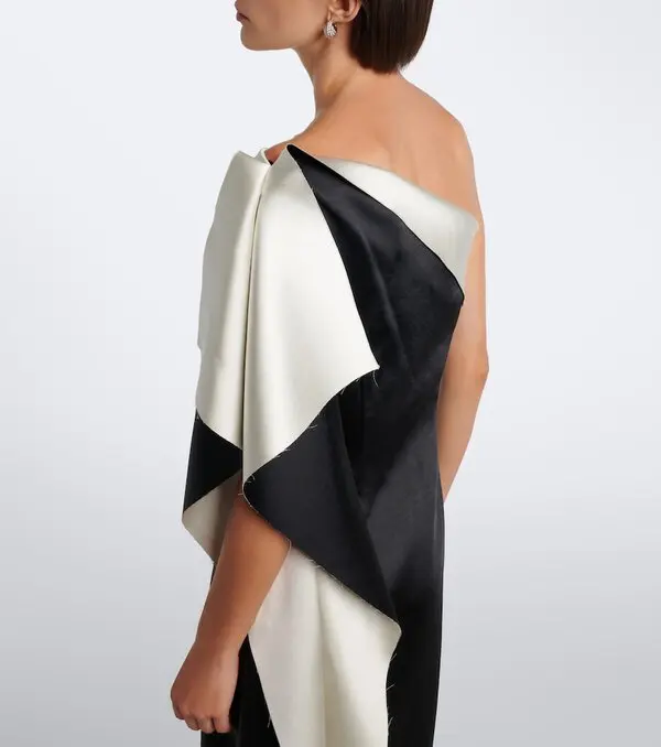 RÓHE Draped One-shoulder Satin Cocktail Dress