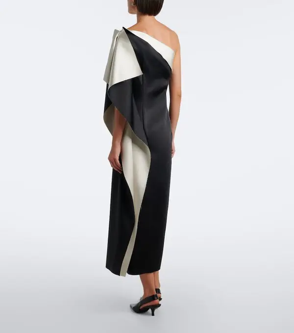 RÓHE Draped One-shoulder Satin Cocktail Dress