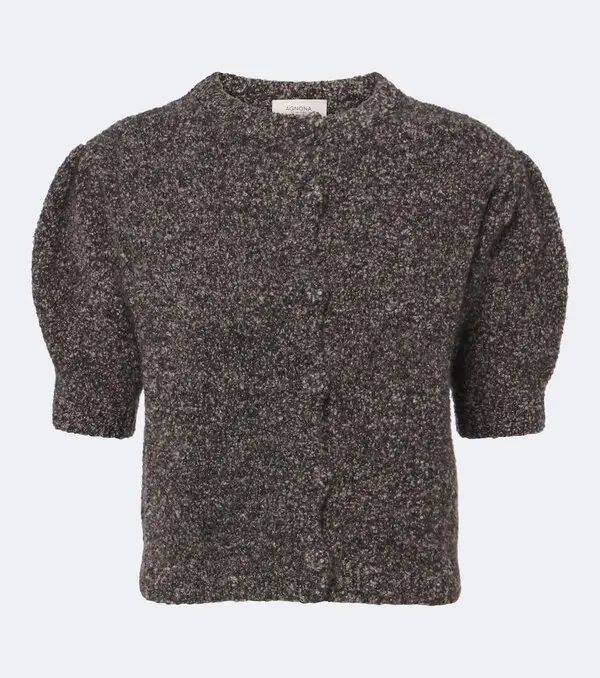 Agnona Cashmere, Silk, And Wool Cardigan - Brown
