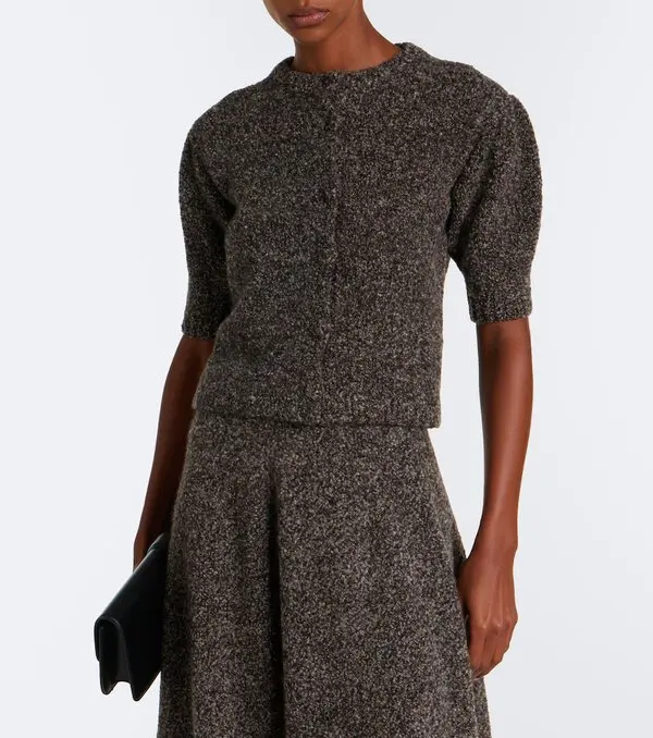 Agnona Cashmere, Silk, And Wool Cardigan - Brown