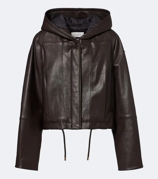 Sportmax Hooded Leather Jacket