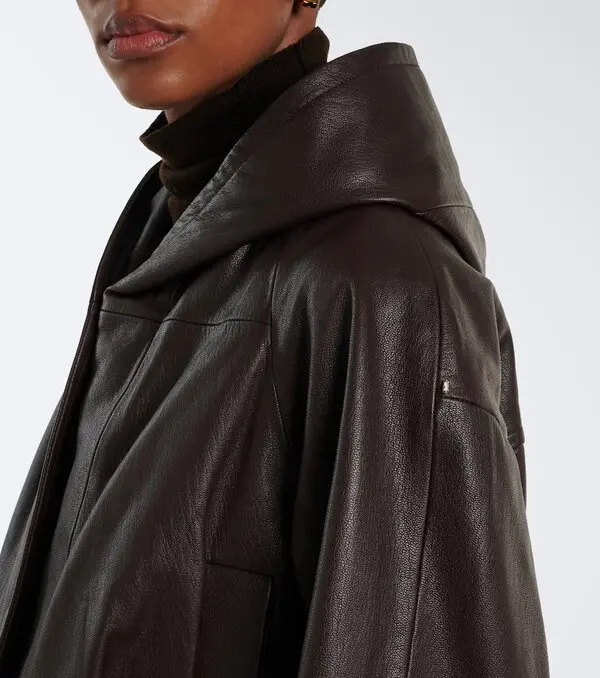 Sportmax Hooded Leather Jacket