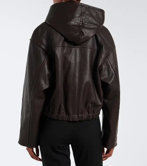 Sportmax Hooded Leather Jacket