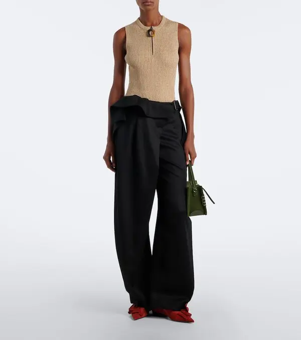 JW Anderson Ruffled Suede Flats