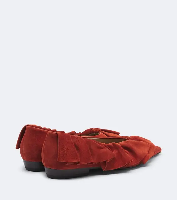 JW Anderson Ruffled Suede Flats