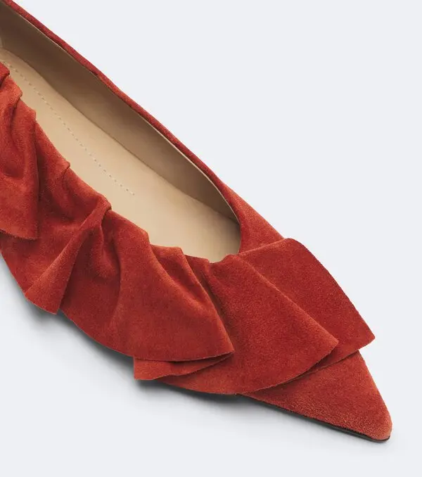 JW Anderson Ruffled Suede Flats