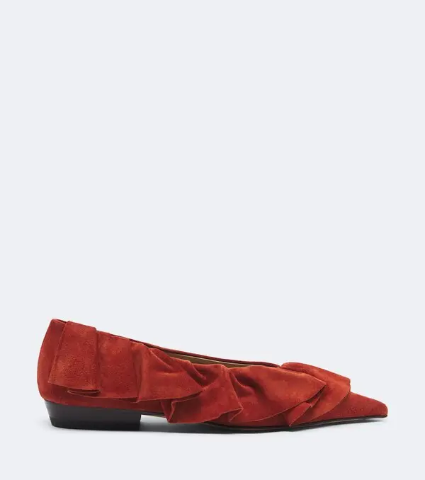 JW Anderson Ruffled Suede Flats
