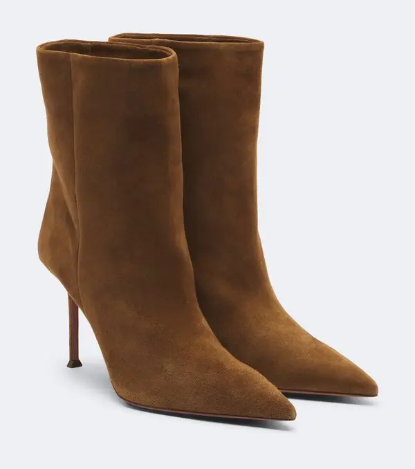 AQUAZZURA Suede Ankle Boots - Brown