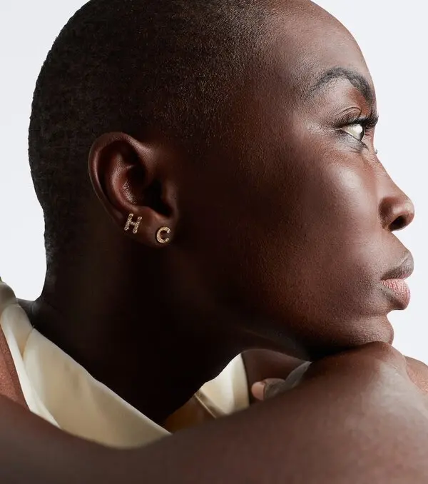 Sophie Bille Brahe Initial Petite C 18kt Single Earring With Diamonds